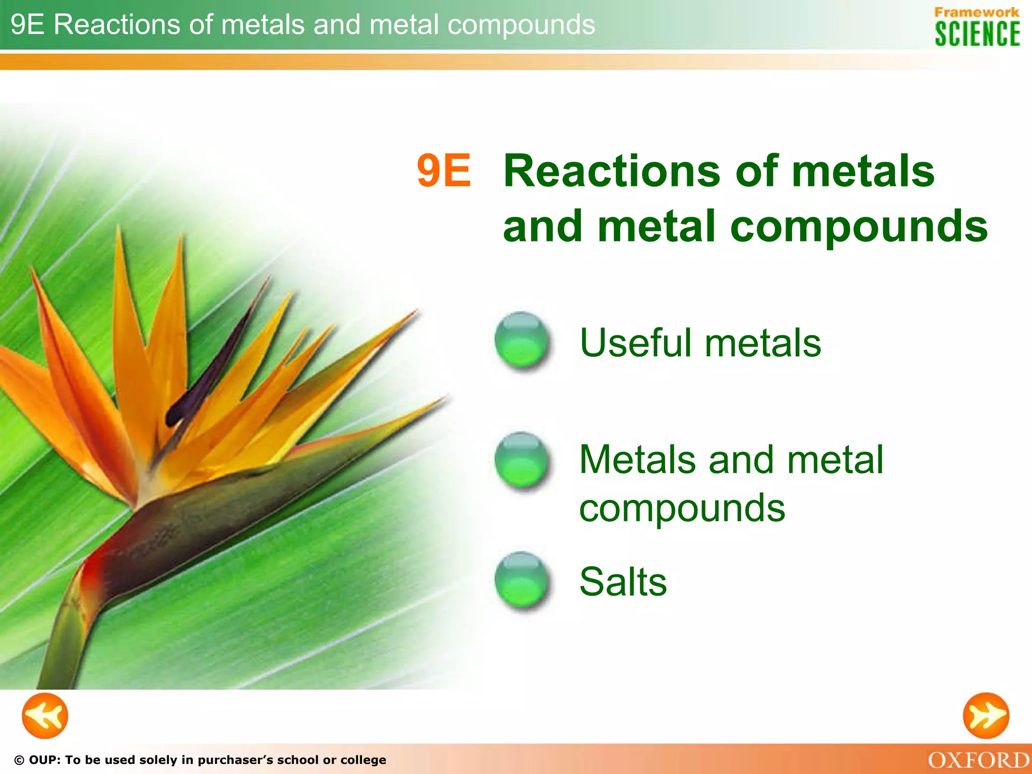 Reactions Of Metals And Metal Compounds | PPS
