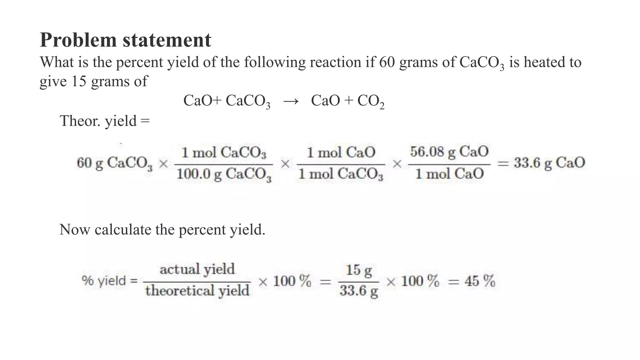 Chemical Reaction Stoichiometry | PPTX | Chemistry | Science