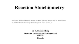 Chemical Reaction Stoichiometry | PPTX | Chemistry | Science