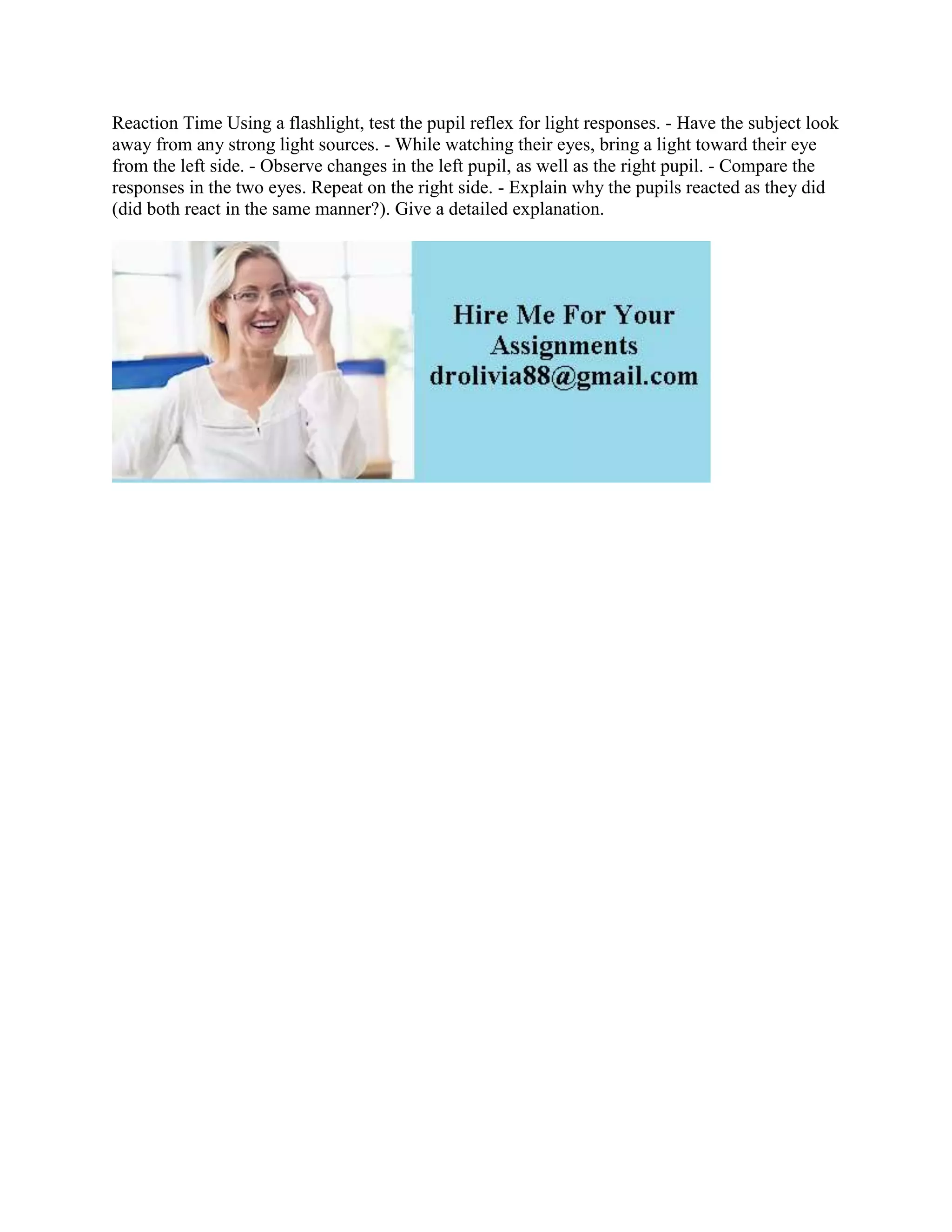 Reaction Time Using a flashlight- test the pupil reflex for light resp.docx