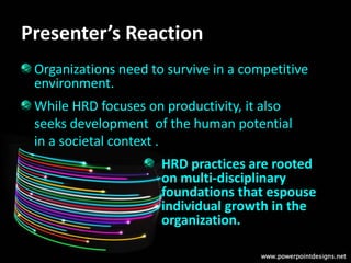 Reaction to HRD Issues | PPT