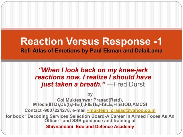 Reaction vs response 1 | PPTX