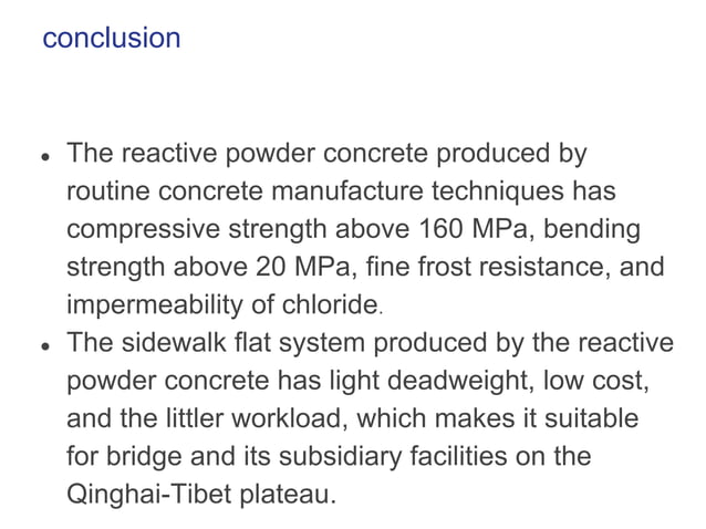 Reactive powder-concrete | PPTX | Chemistry | Science