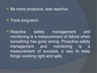 reactive proactive methods FOR INDUSTRIAL SAFETY | PPTX