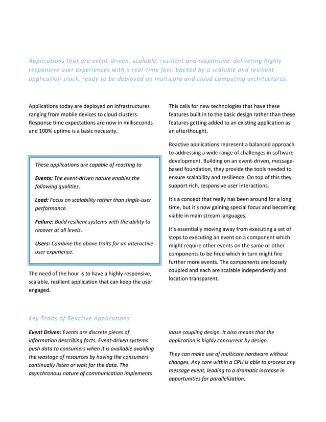 Reactive applications | PDF