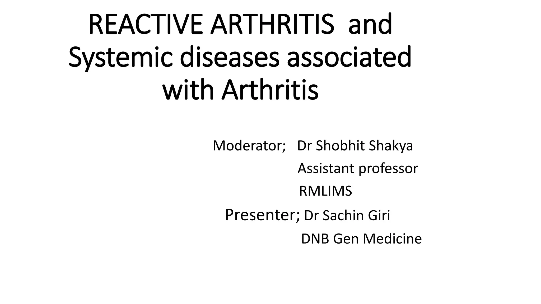 Reactive arthritis | PPTX