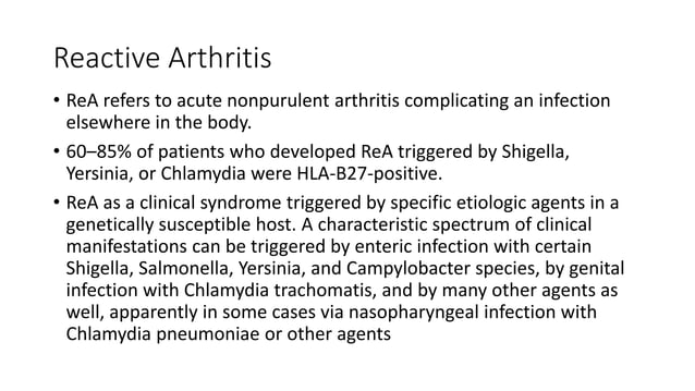 REACTIVE ARTHRITIS.pptx | Skin and Dermatology | Diseases and Conditions