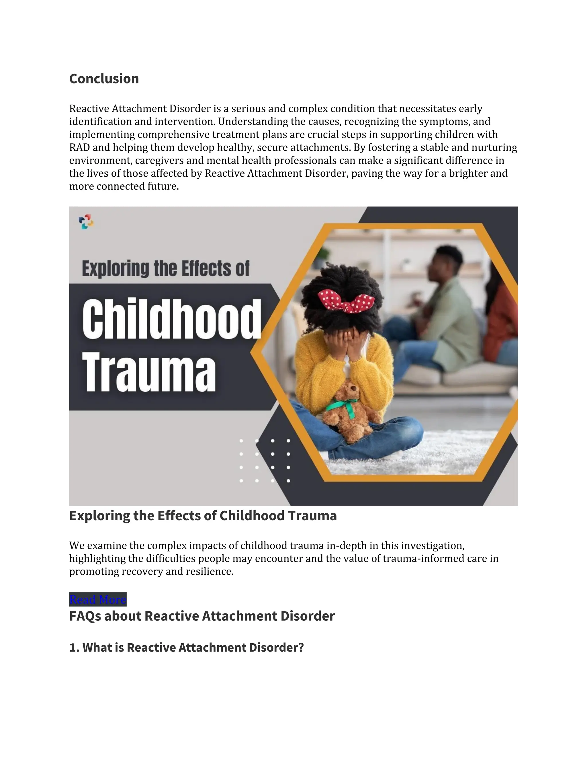 Reactive Attachment Disorder (RAD): Causes, Symptoms, Diagnosis, and ...