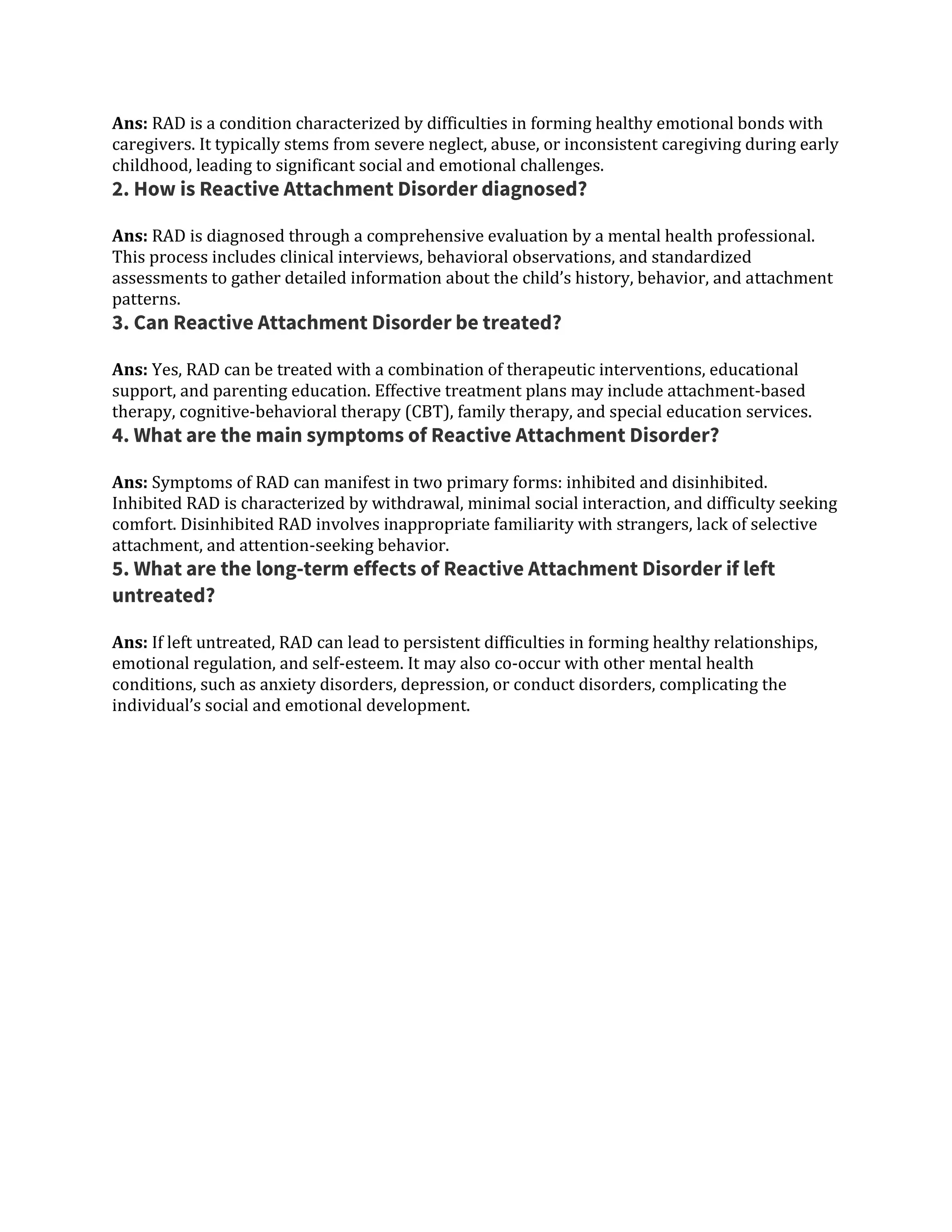 Reactive Attachment Disorder (RAD): Causes, Symptoms, Diagnosis, and ...