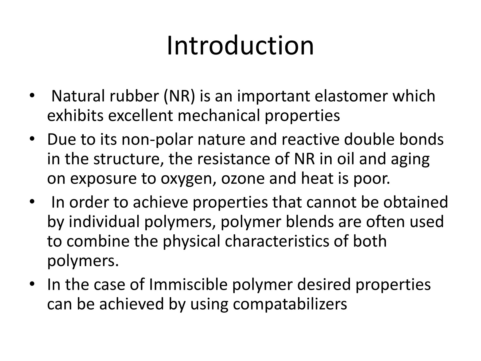 Reactive compatibilization of natural rubber (nr) vs Xnbr | PPTX