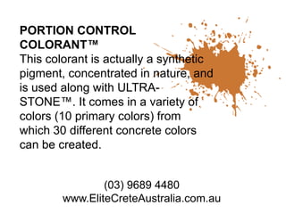 Reactive concrete stain elite crete system chem-stone™ [PPT] | PPTX