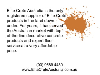 Reactive concrete stain elite crete system chem-stone™ [PPT] | PPTX