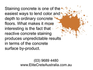 Reactive concrete stain elite crete system chem-stone™ [PPT] | PPTX