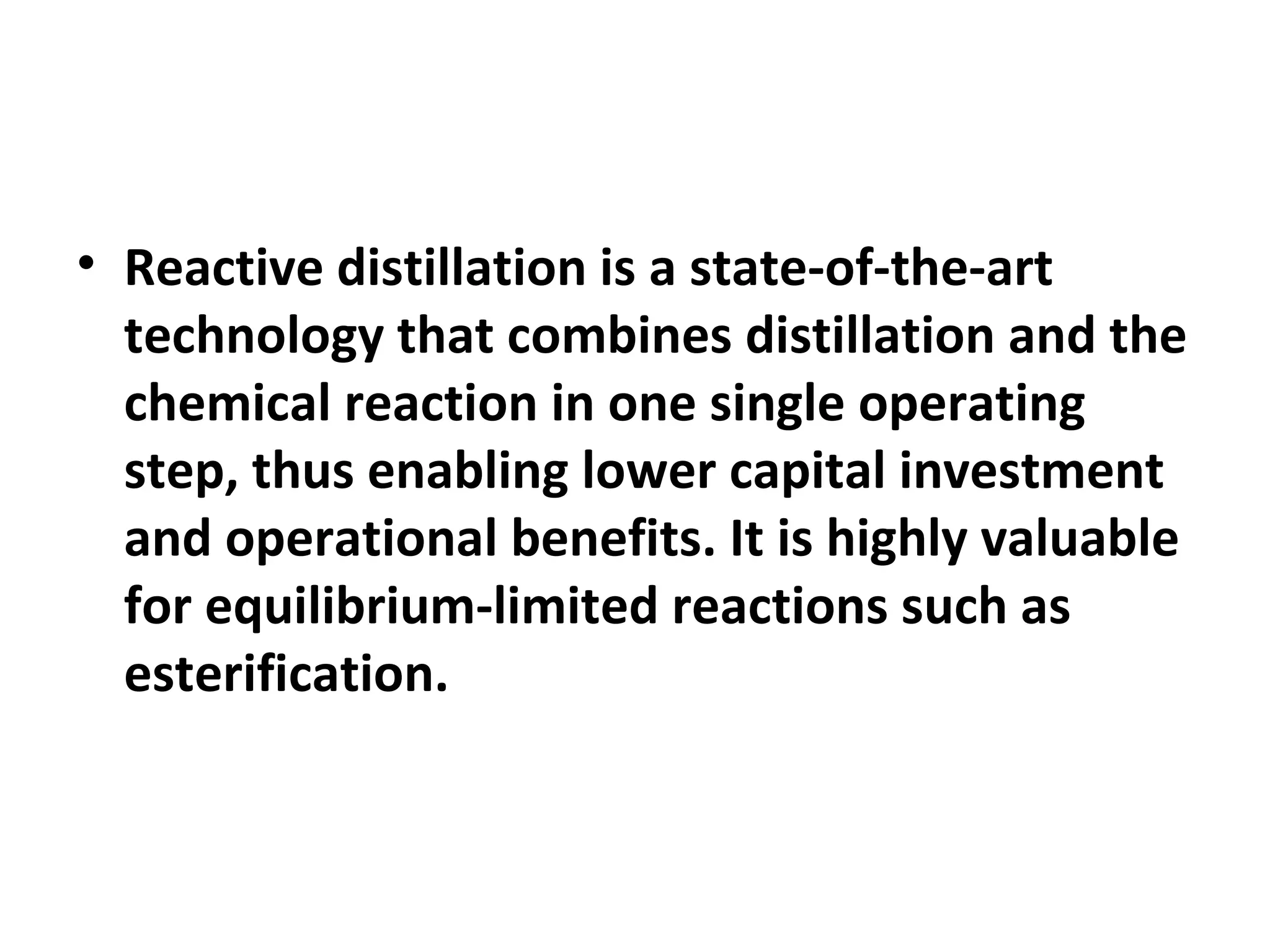 Reactive distillation | PPT