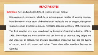 Reactive Dyes: Definition, Introduction and classification with ...