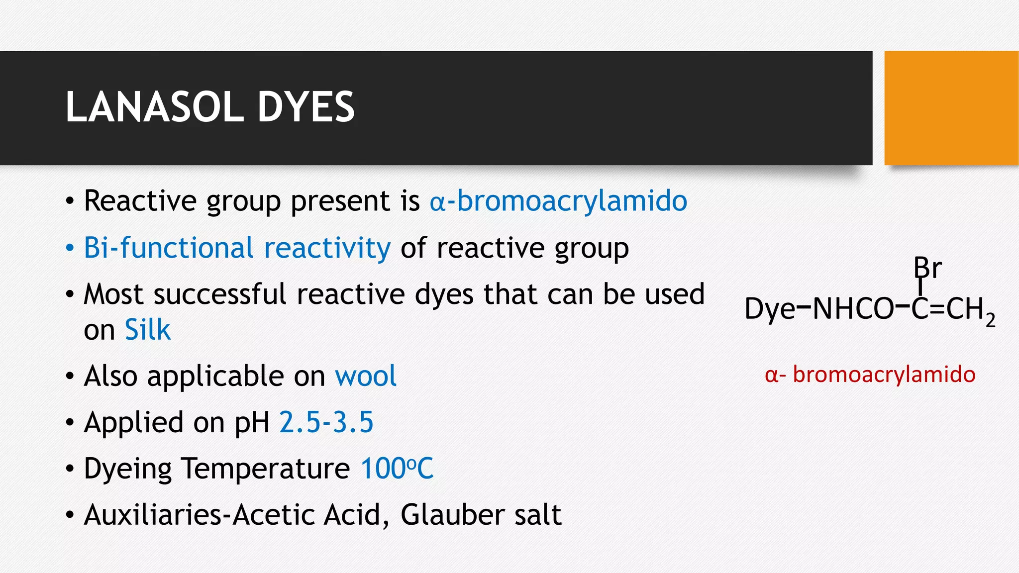 Reactive dyes applicable in neutral and acidic media | PPTX