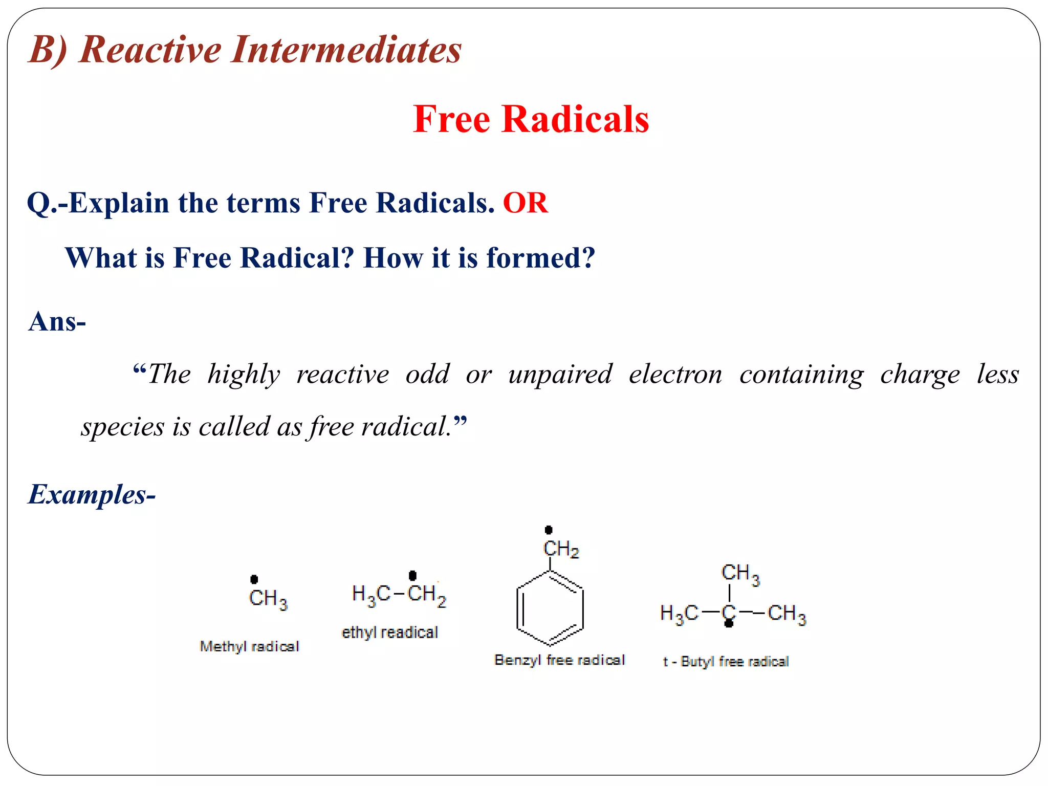 Reactive intermediates | PPTX
