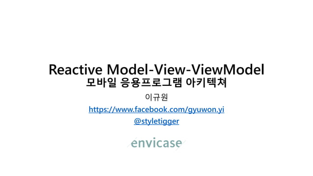 Reactive Model View Viewmodel Architecture Ppt