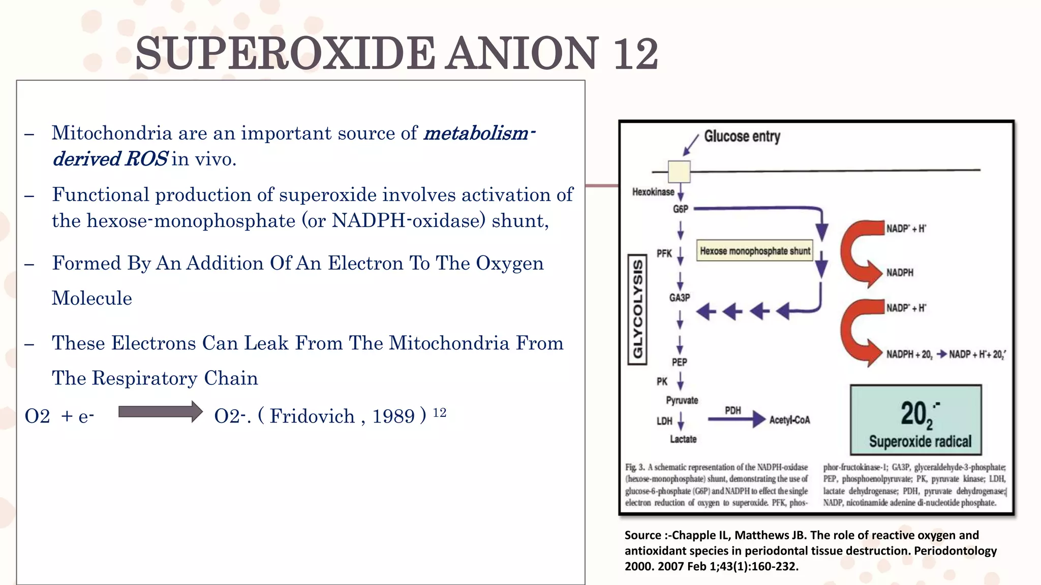 reactive oxygen species in periodontal disease | PPTX