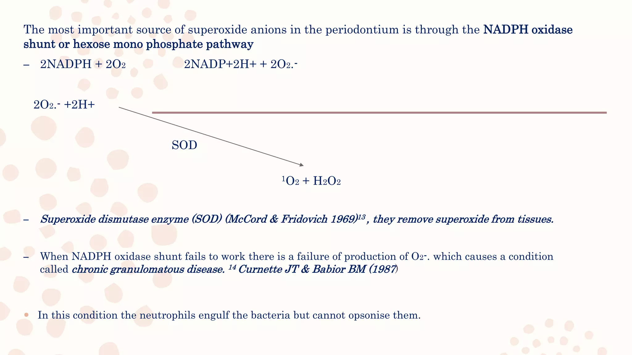 reactive oxygen species in periodontal disease | PPTX
