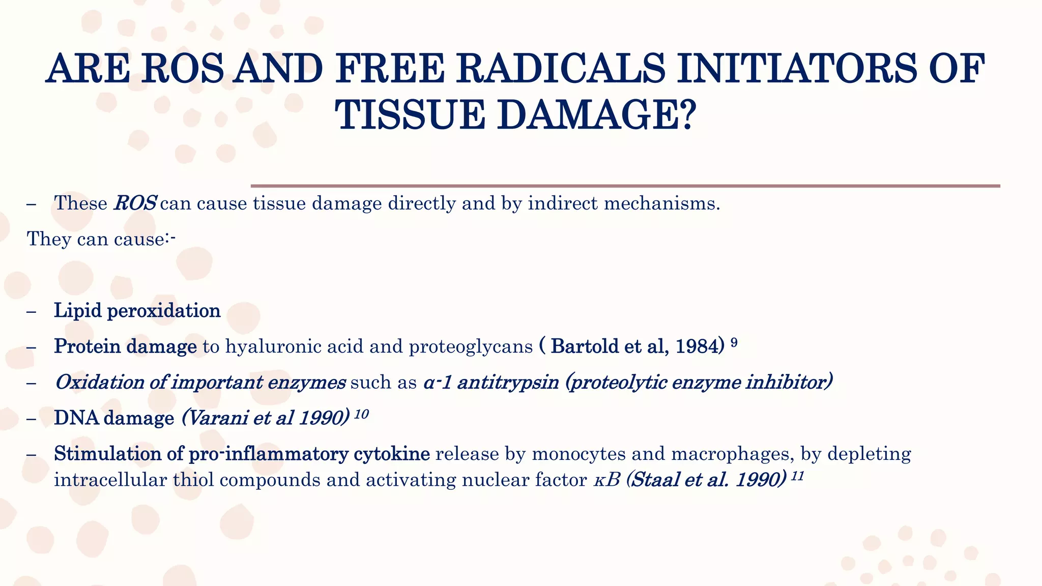 reactive oxygen species in periodontal disease | PPTX