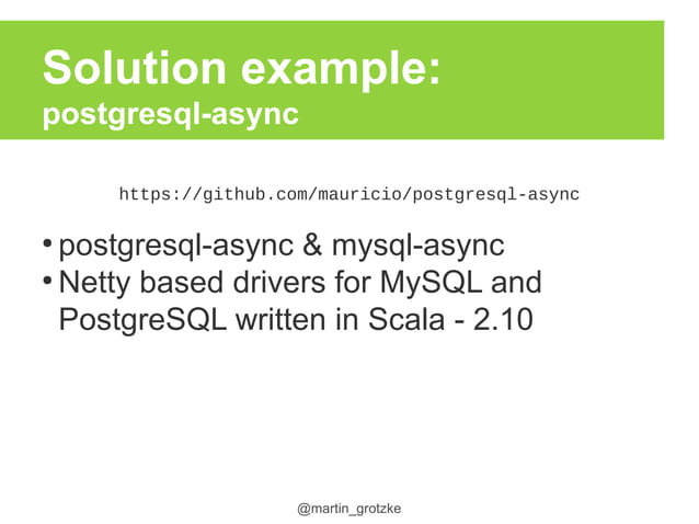 Playframework Hamburg Meetup 1 Reactive Persistence With Play 2 And Postgresql Async Ppt