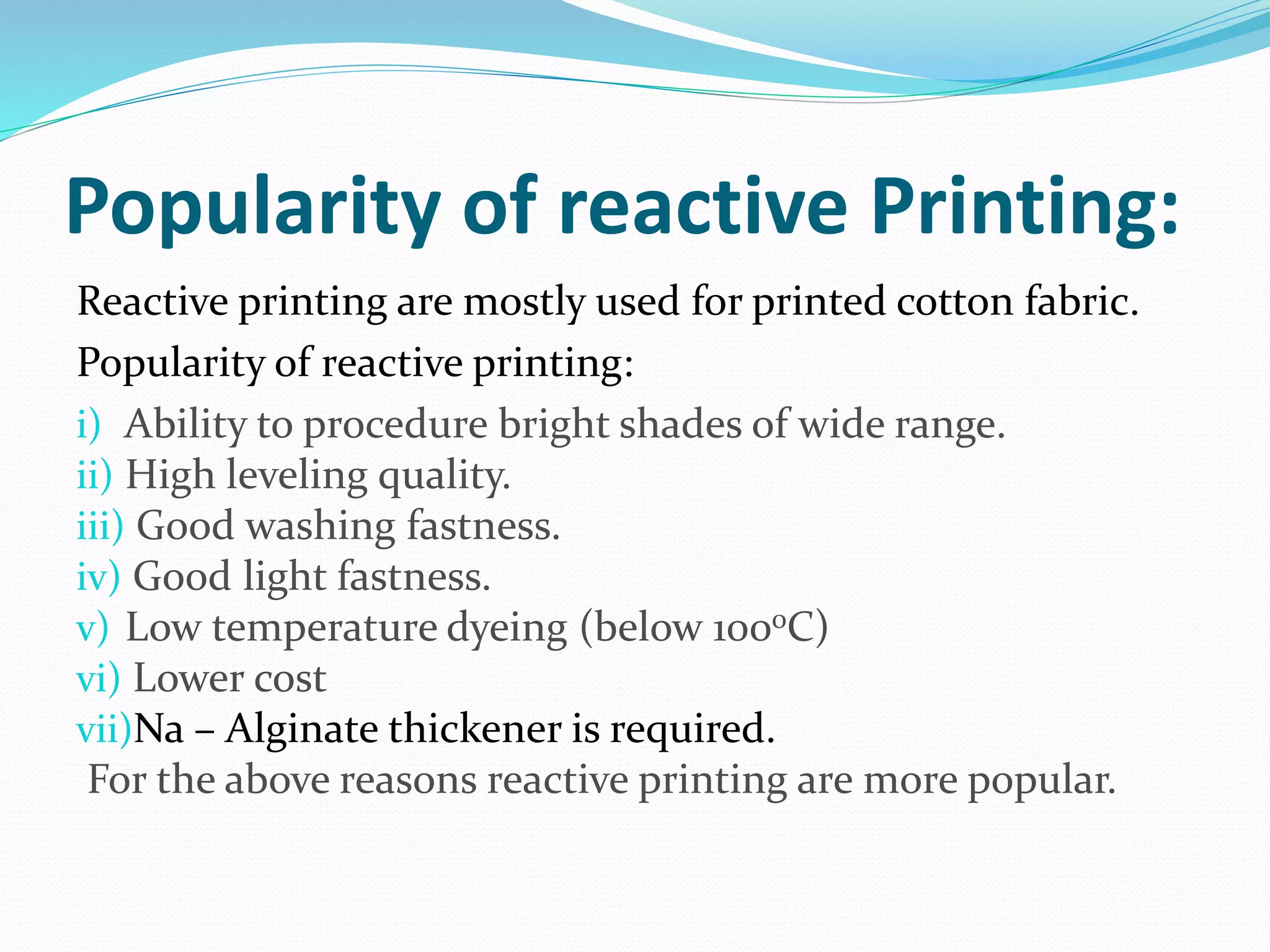 Reactive & pigment printing | PPTX