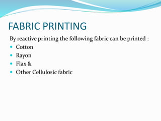 Reactive & pigment printing | PPTX