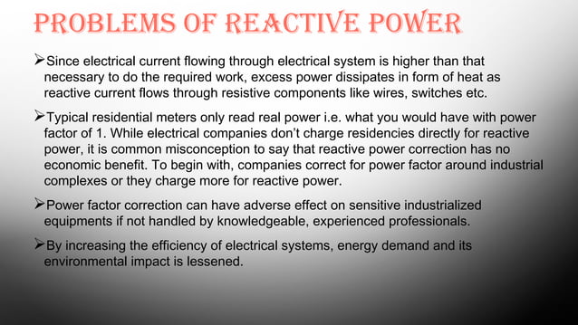 Reactive Power Problems And Solutions Ppt Technology And Computing