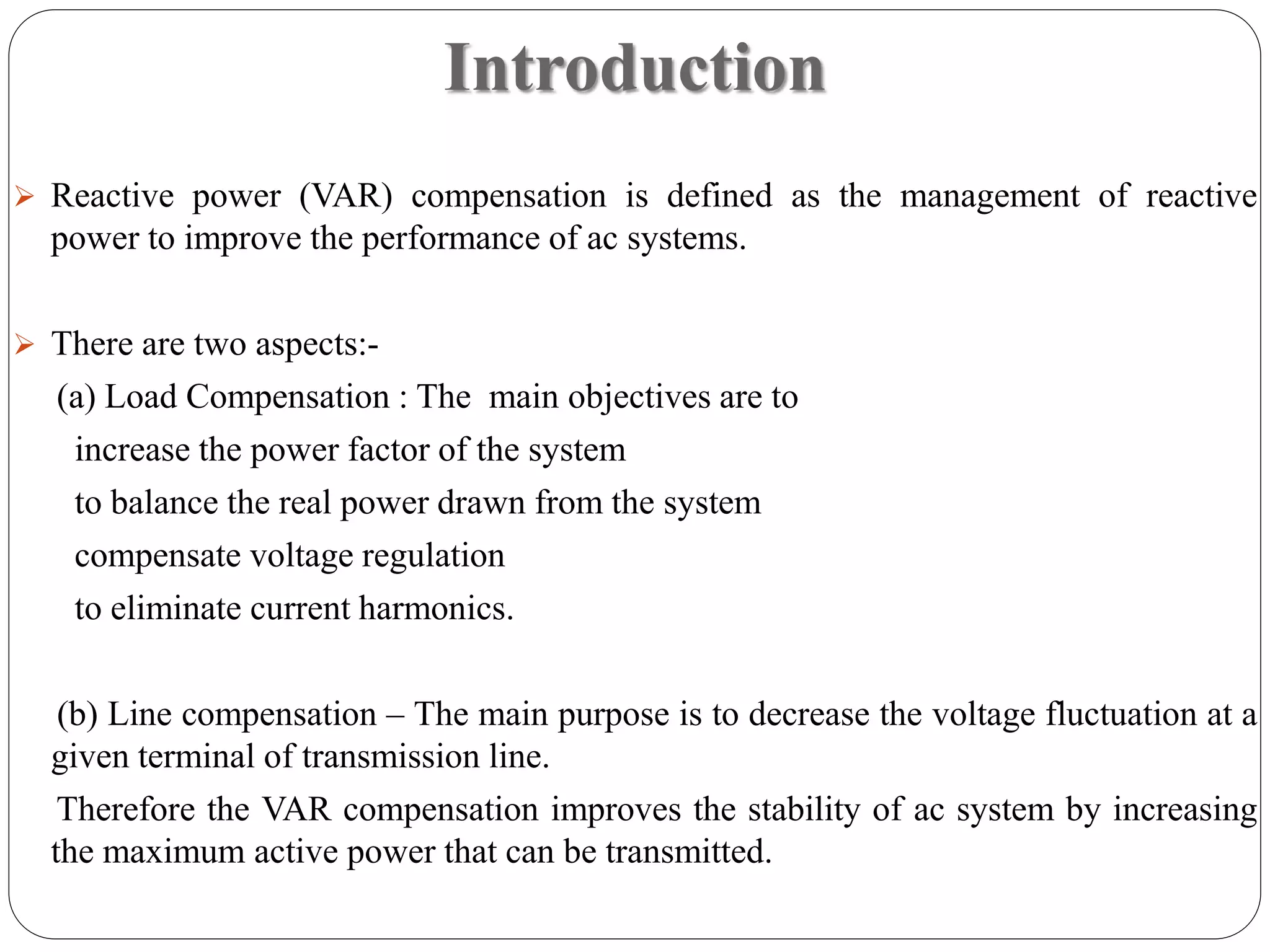 Reactive power compensation | PPTX