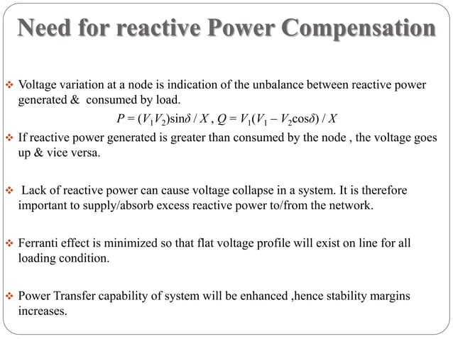Reactive power compensation | PPTX | Radio Control | Hobbies & Interests