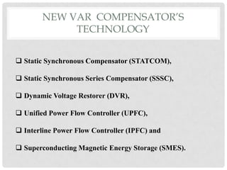 Reactive power compensation using STATCOM | PPTX