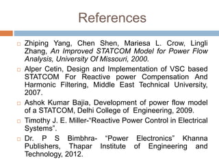 Reactive power compensation using statcom | PPTX