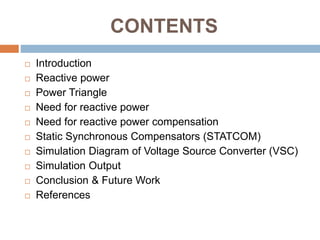 Reactive power compensation using statcom | PPTX