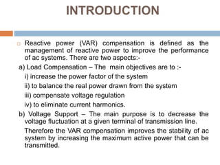 Reactive power compensation using statcom | PPTX | Radio Control | Hobbies & Interests