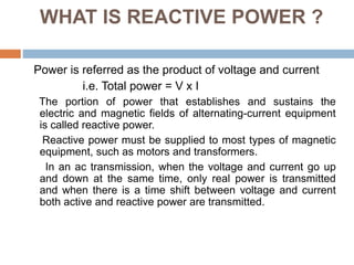 Reactive power compensation using statcom | PPTX