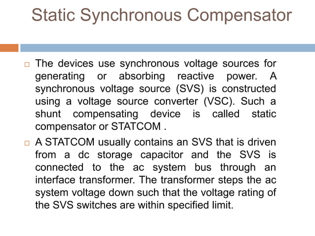 Reactive Power Compensation Using Statcom Pptx Radio Control