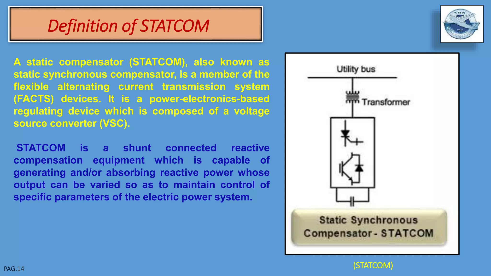 Reactive power management and voltage control by using statcom | PPTX