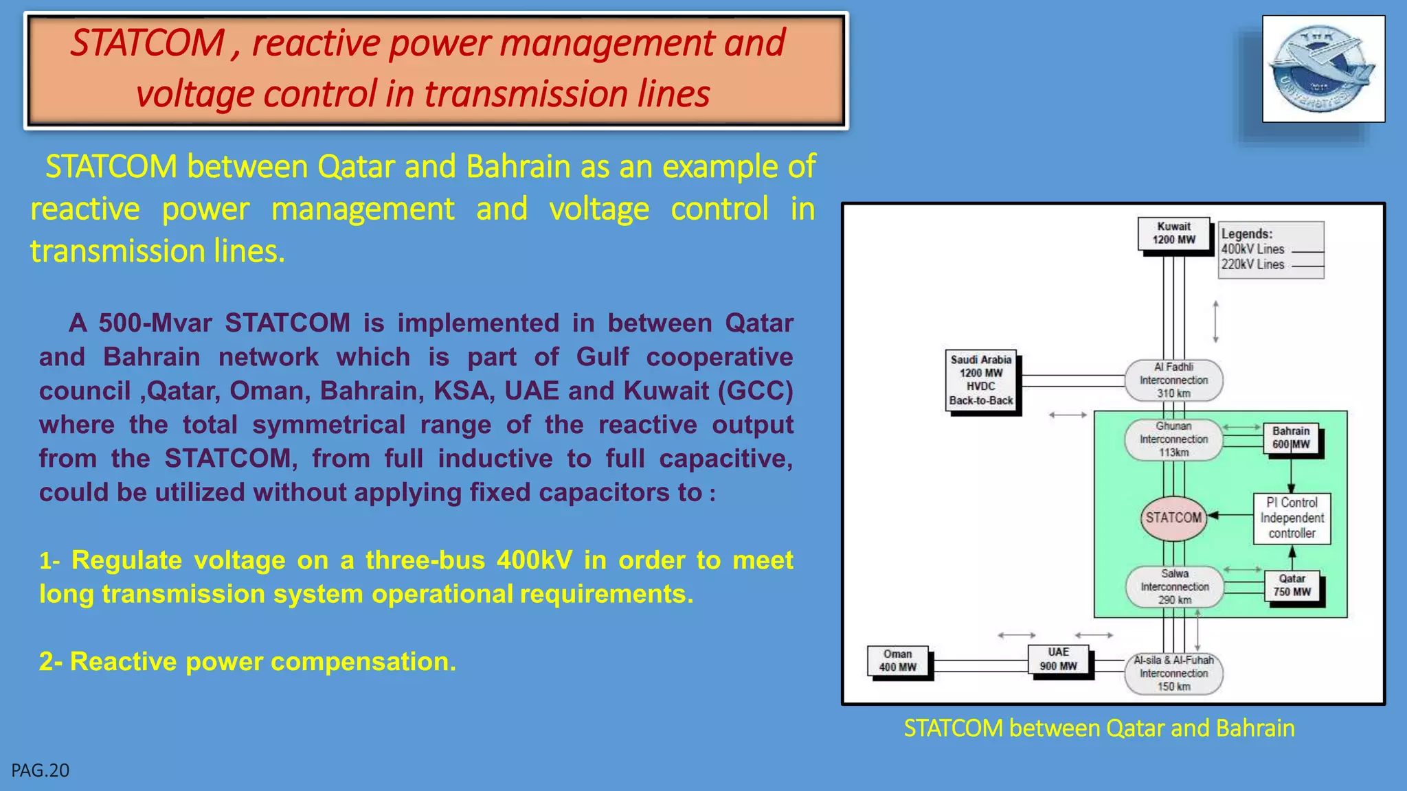 Reactive power management and voltage control by using statcom | PPTX