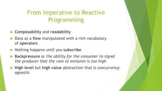 Reactive programming | PPTX | Programming Languages | Computing