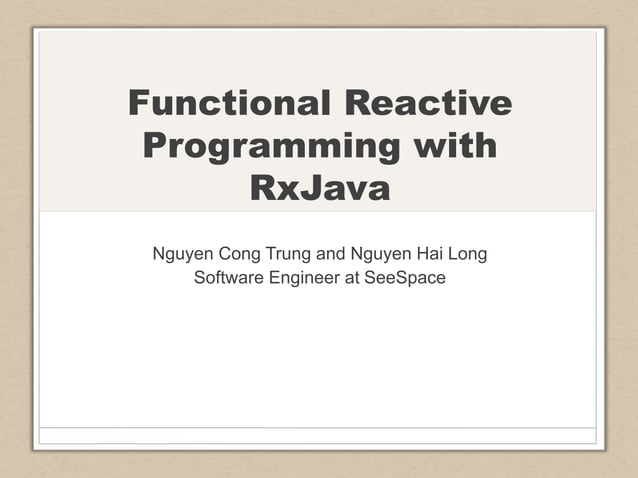 Reactive Programming With Rx Java Ppt