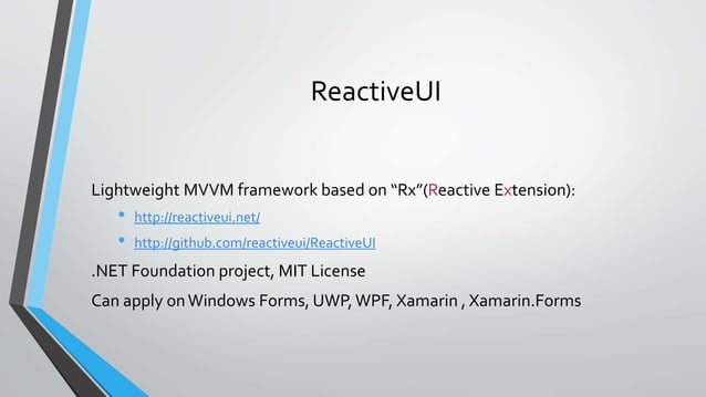 ReactiveUI Xamarin.Forms | PPT