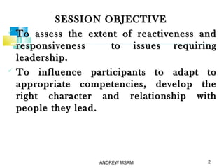 Reactive vs responsive leadership 1 | PPT