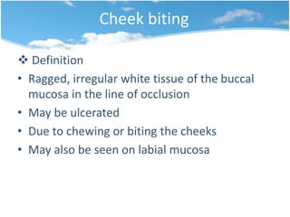 Reactive white lesions oral pathology | PPTX