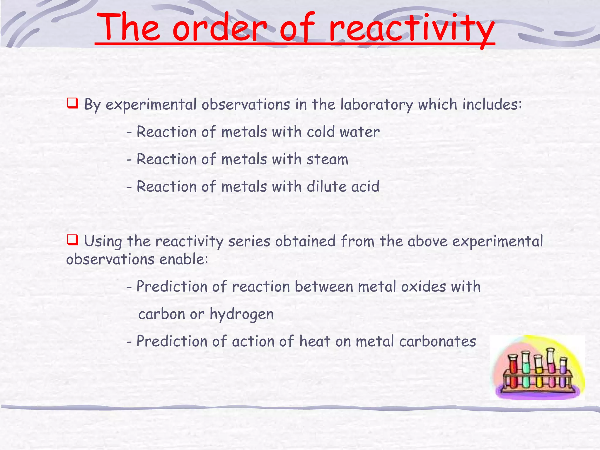 Metals - Reactivity Series | PPT