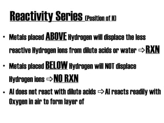 Reactivity Series S4 | PPT