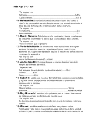 Reactivos y colorantes. | PDF