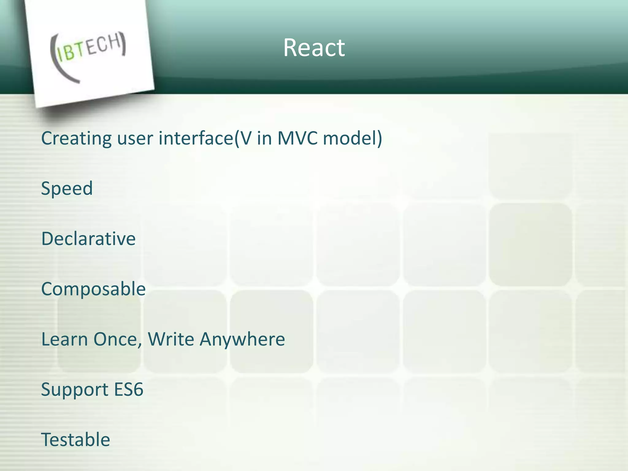 React JS | PPTX | Web Development | Internet