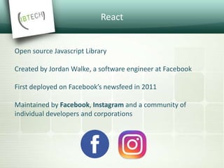 React JS | PPTX | Web Development | Internet