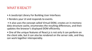 React js TRAINING IN BANGALORE | PPTX